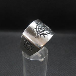 Sterling Silver Men Ring Amon Ra Eye Sun Genuine Solid Hallmarked 925 ...