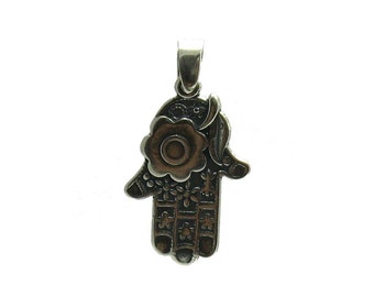 1 of 925 Sterling Silver Hand of Fatima Pendant 18x24mm. - Etsy