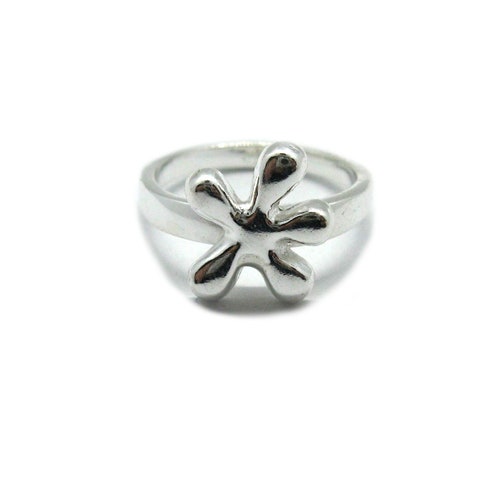 R000475 Sterling Silver Ring Solid 925 Flower - Etsy