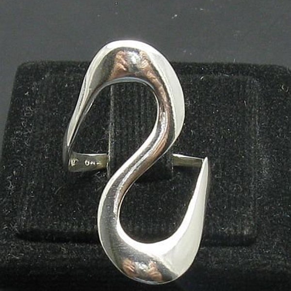 Long Silver Ring - Etsy