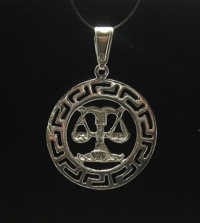 PE000250 Sterling Silver Pendant 925 Charm Zodiac Sign Libra - Etsy