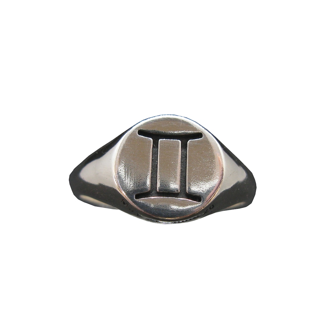 Sterling Silver Ring Solid Hallmarked 925 Zodiac Sign Gemini Comfort ...