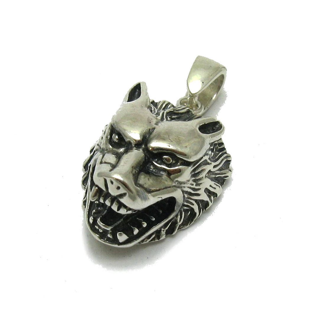 Sterling Silver Pendant Wolf Solid Genuine Hallmarked 925 Nickel Free ...