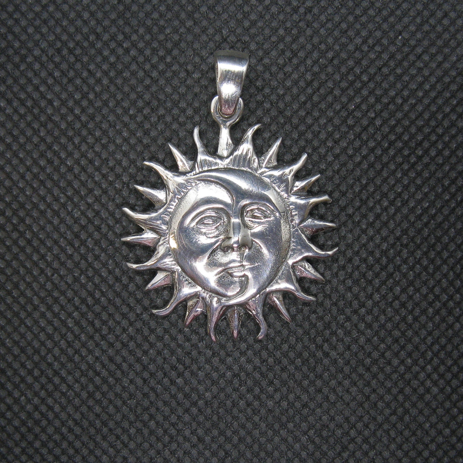Sterling Silver Pendant Sun and Moon Solid Hallmarked 925 - Etsy