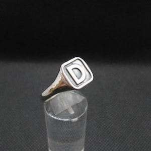 Sterling Silver Signet Ring Solid Hallmarked 925 Letter D Comfort Fit ...