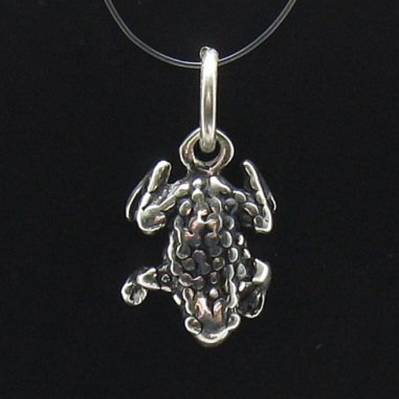 Sterling Silver Frog Charm - Etsy