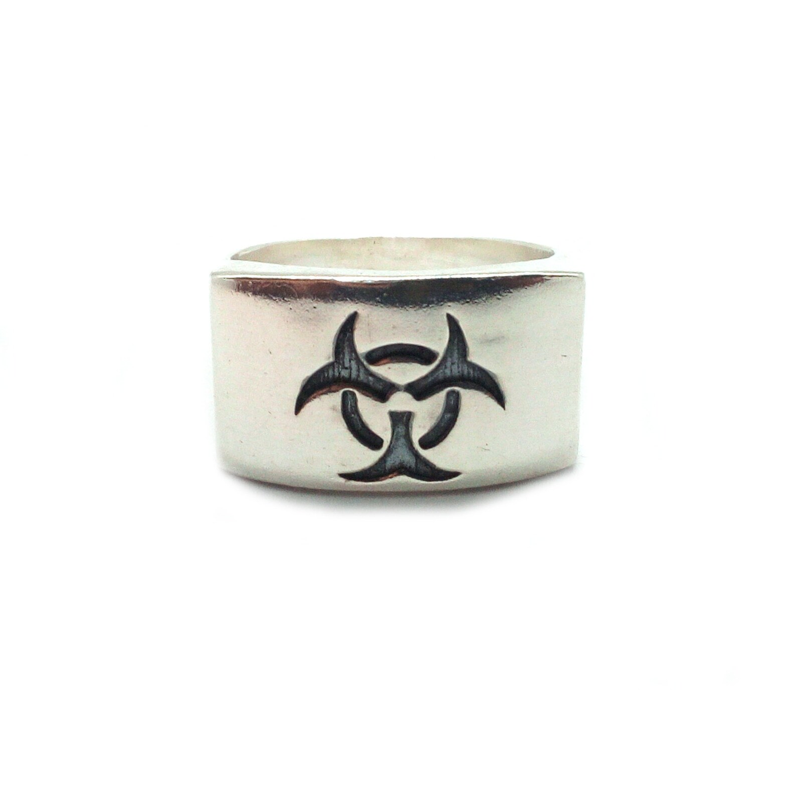 Sterling Silver Men's Ring Biohazard Solid Hallmarked 925 R001994 - Etsy