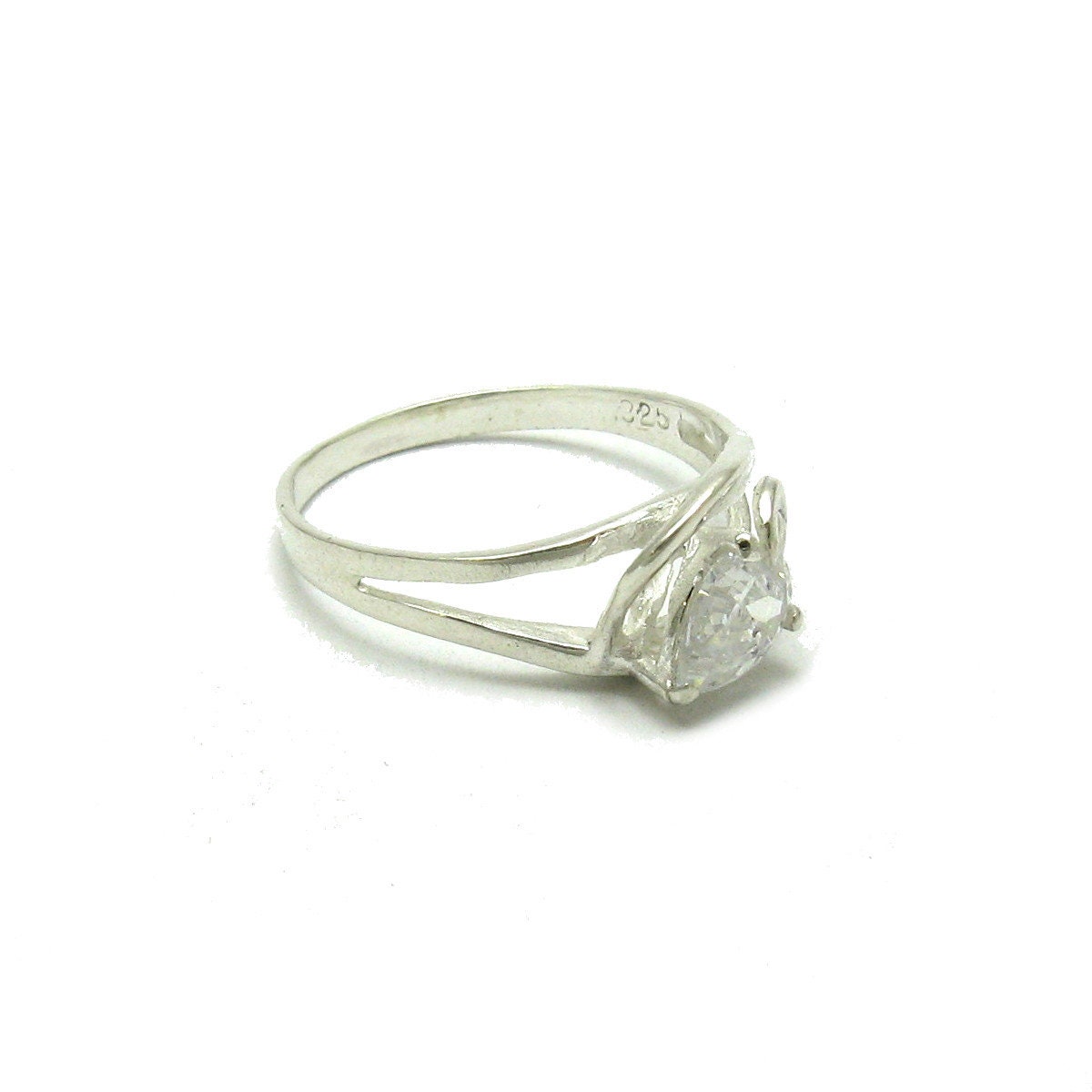 R001685 Sterling Silver Ring 925 With 7x5mm CZ - Etsy