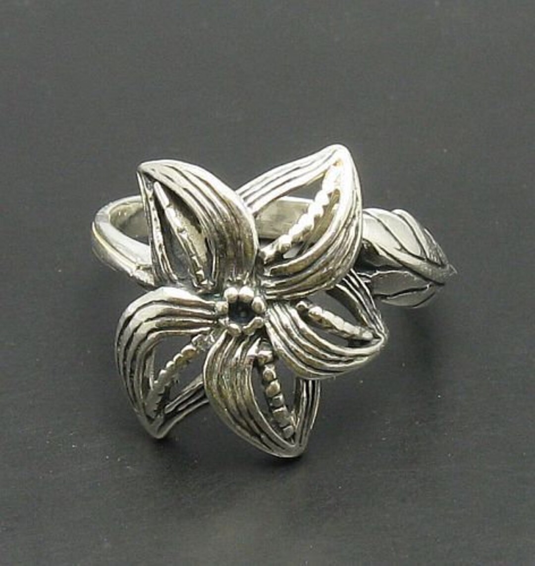Sterling Silver Ring Flower Solid Genuine Stamped 925 - Etsy