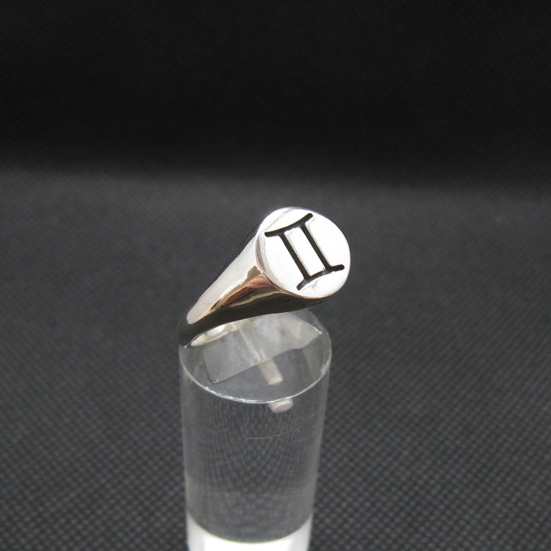 Sterling Silver Ring Solid Hallmarked 925 Zodiac Sign Gemini - Etsy