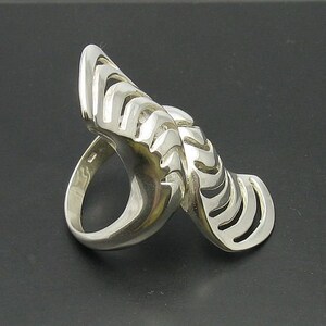 Very Long Sterling Silver Ring Solid Genuine Stamped 925 - Etsy