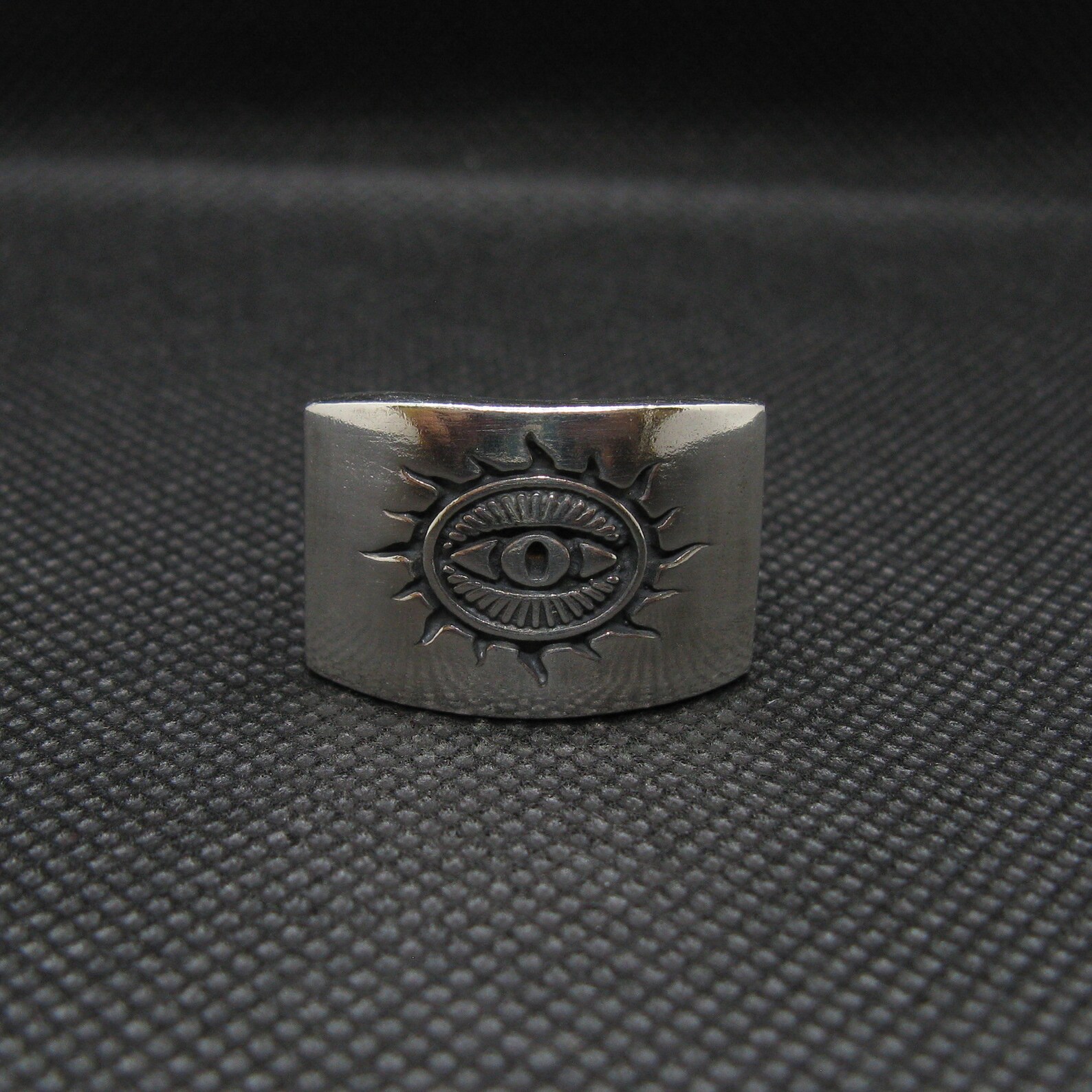 Sterling Silver Men Ring Amon Ra Eye Sun Genuine Solid Hallmarked 925 ...