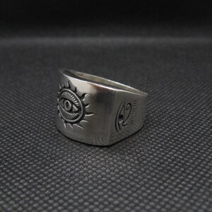 Sterling Silver Men Ring Amon Ra Eye Sun Genuine Solid Hallmarked 925 ...