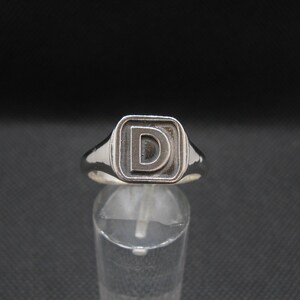 Sterling Silver Signet Ring Solid Hallmarked 925 Letter D Comfort Fit ...