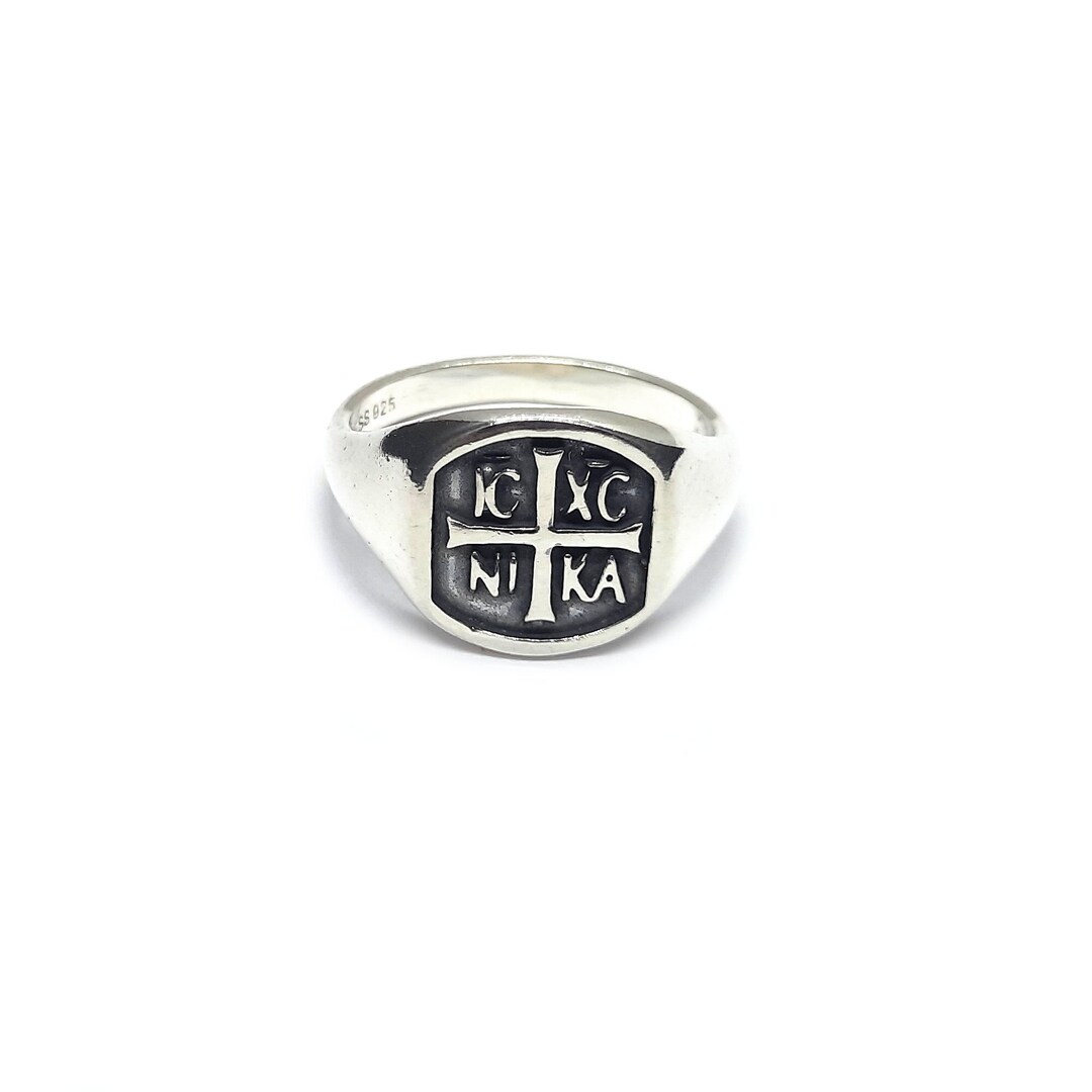 Sterling Silver Men Ring IC XC NI Ka Jesus Christ Winner Solid ...