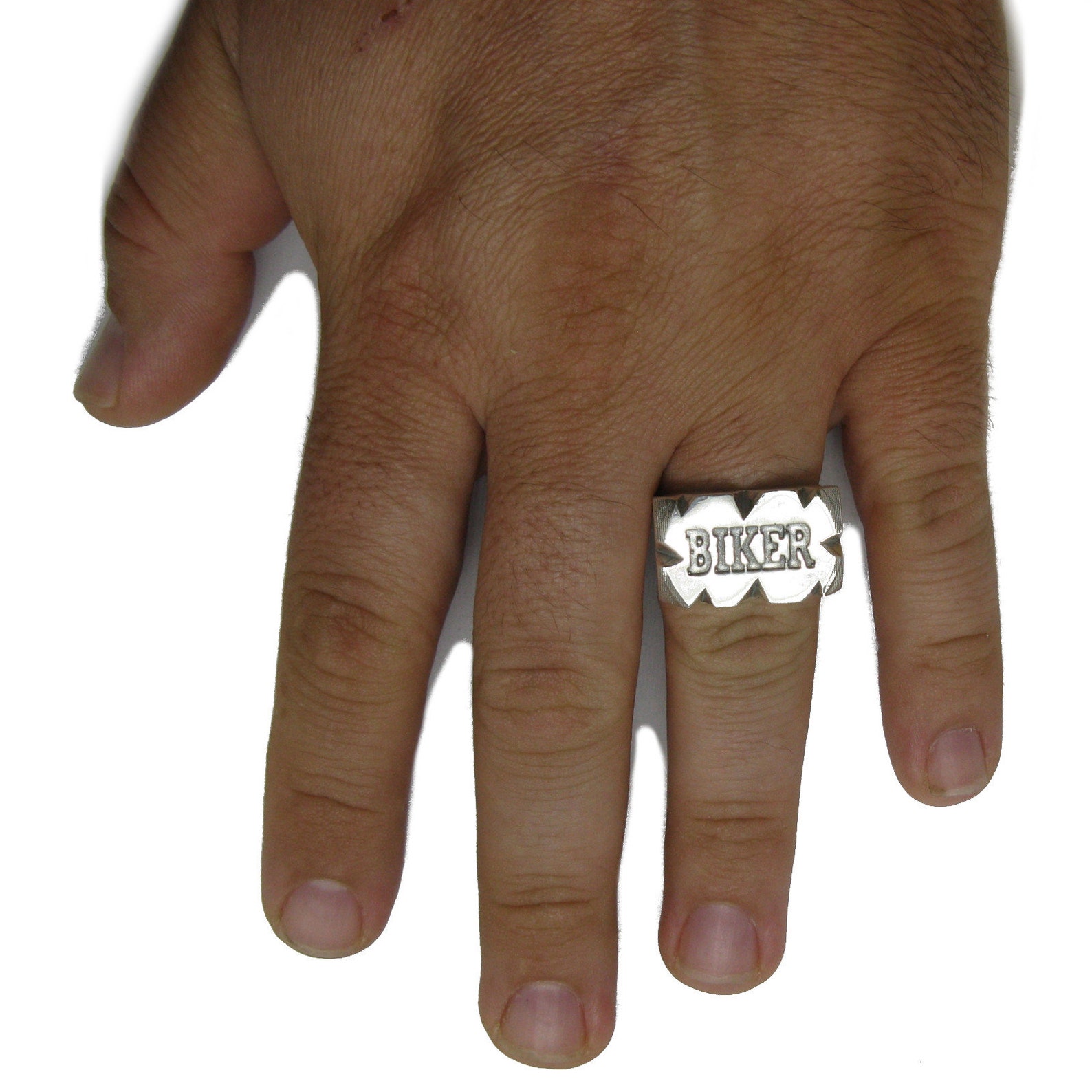 Sterling silver men ring Biker solid hallmarked 925 R001989 | Etsy