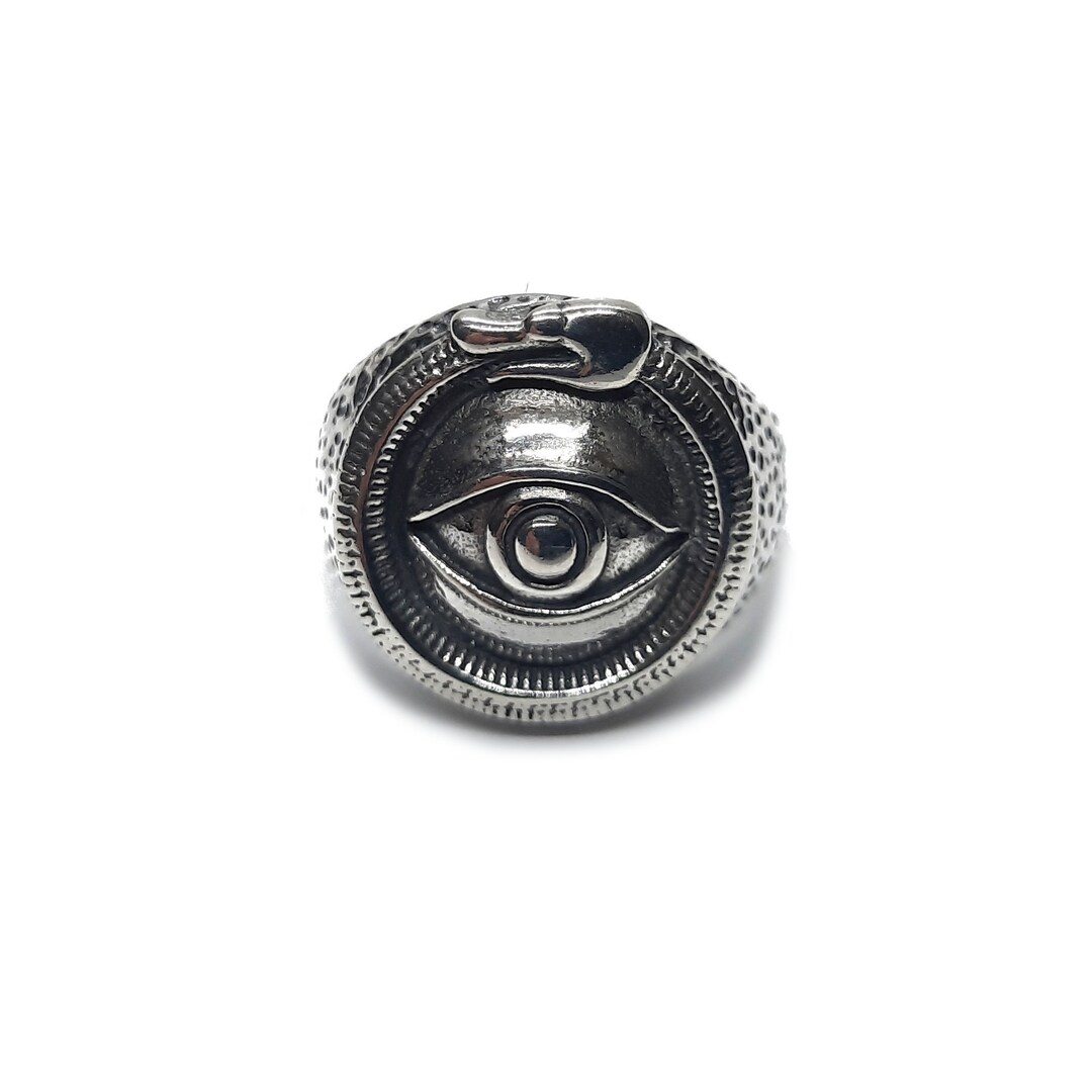 Sterling Silver Ring Eye Uroboros Snake Genuine Solid Hallmarked 925 - Etsy
