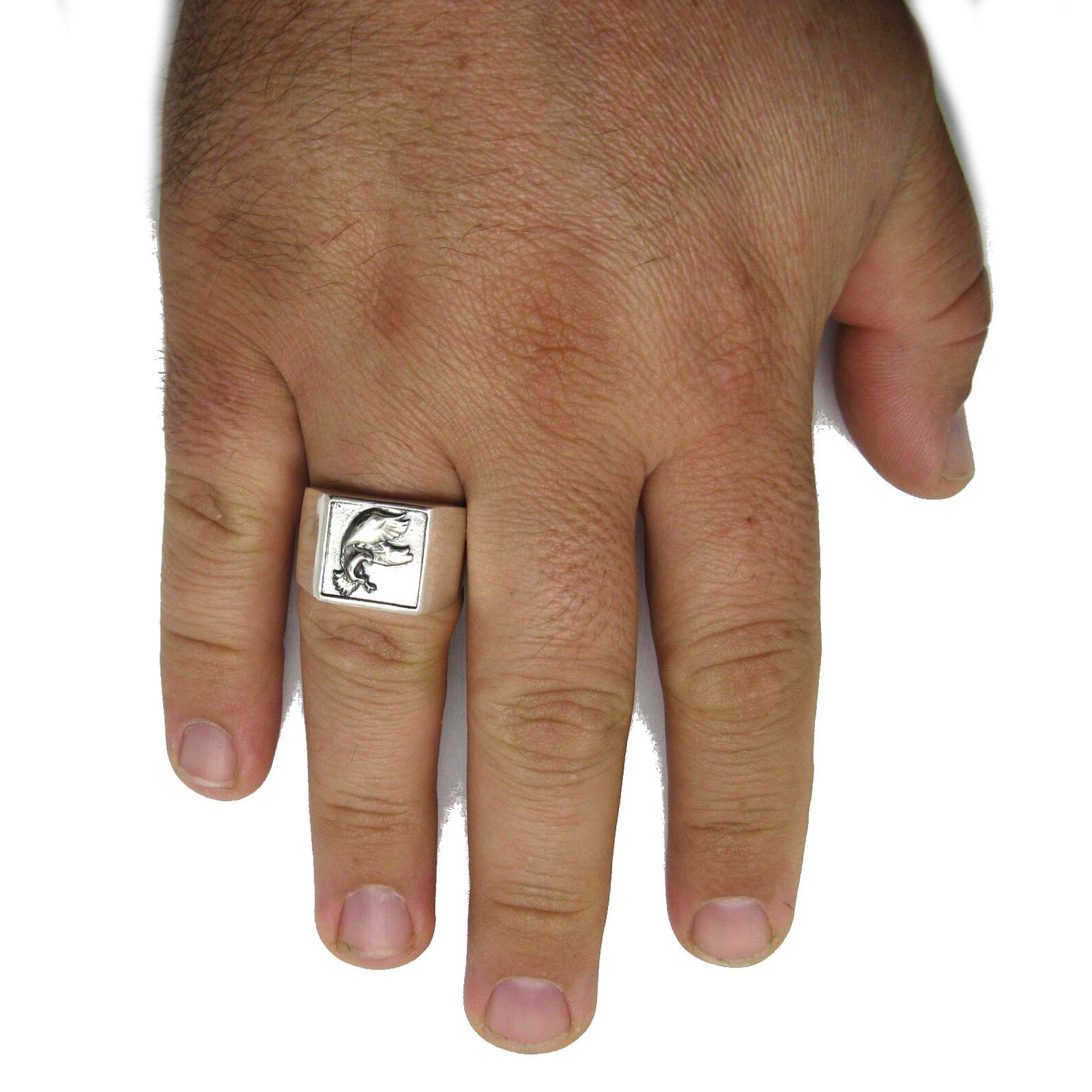R001852 Sterling Silver Mens Ring Eagle Solid Hallmarked 925 | Etsy