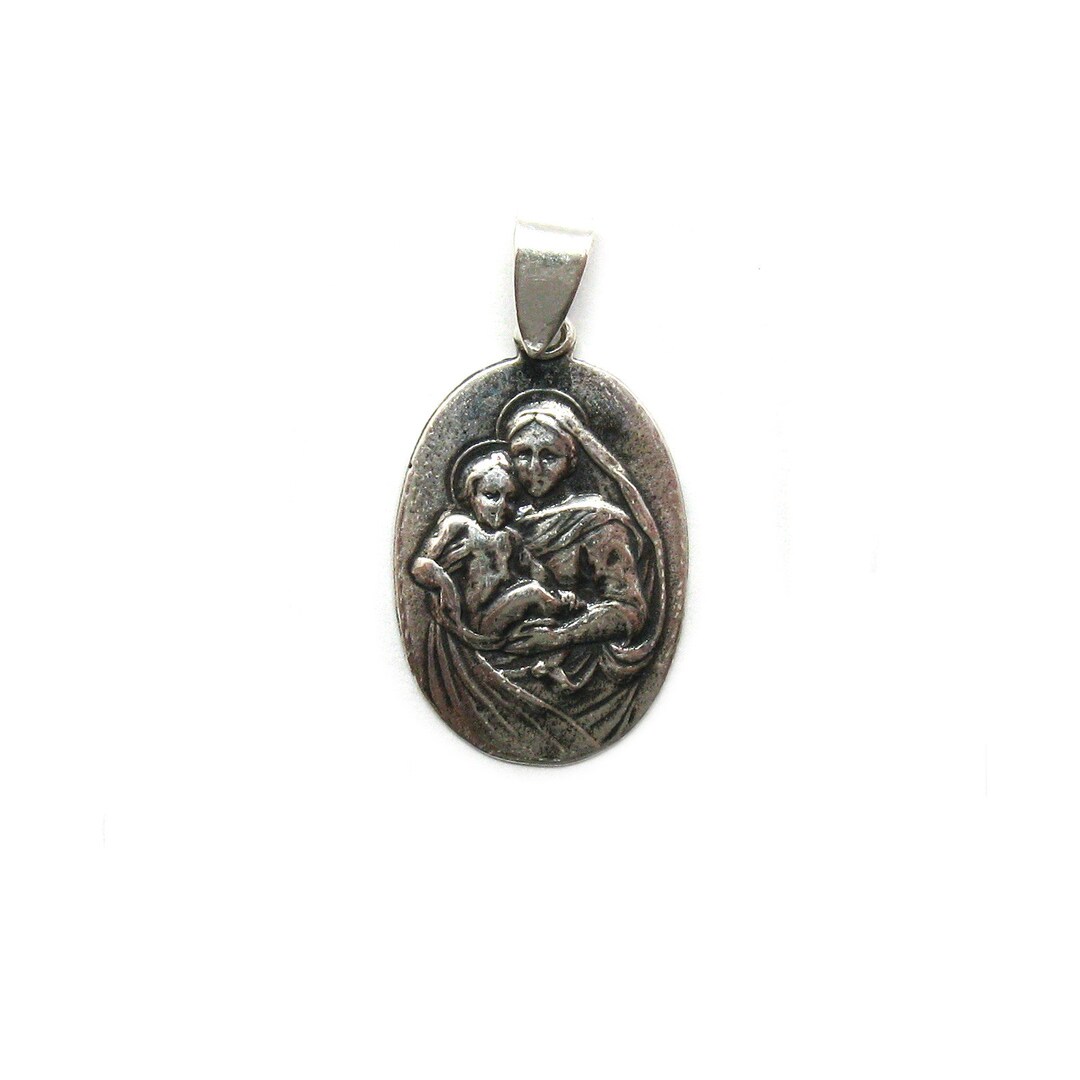 PE001357 Sterling Silver Religious Pendant Solid 925 Mother of God - Etsy