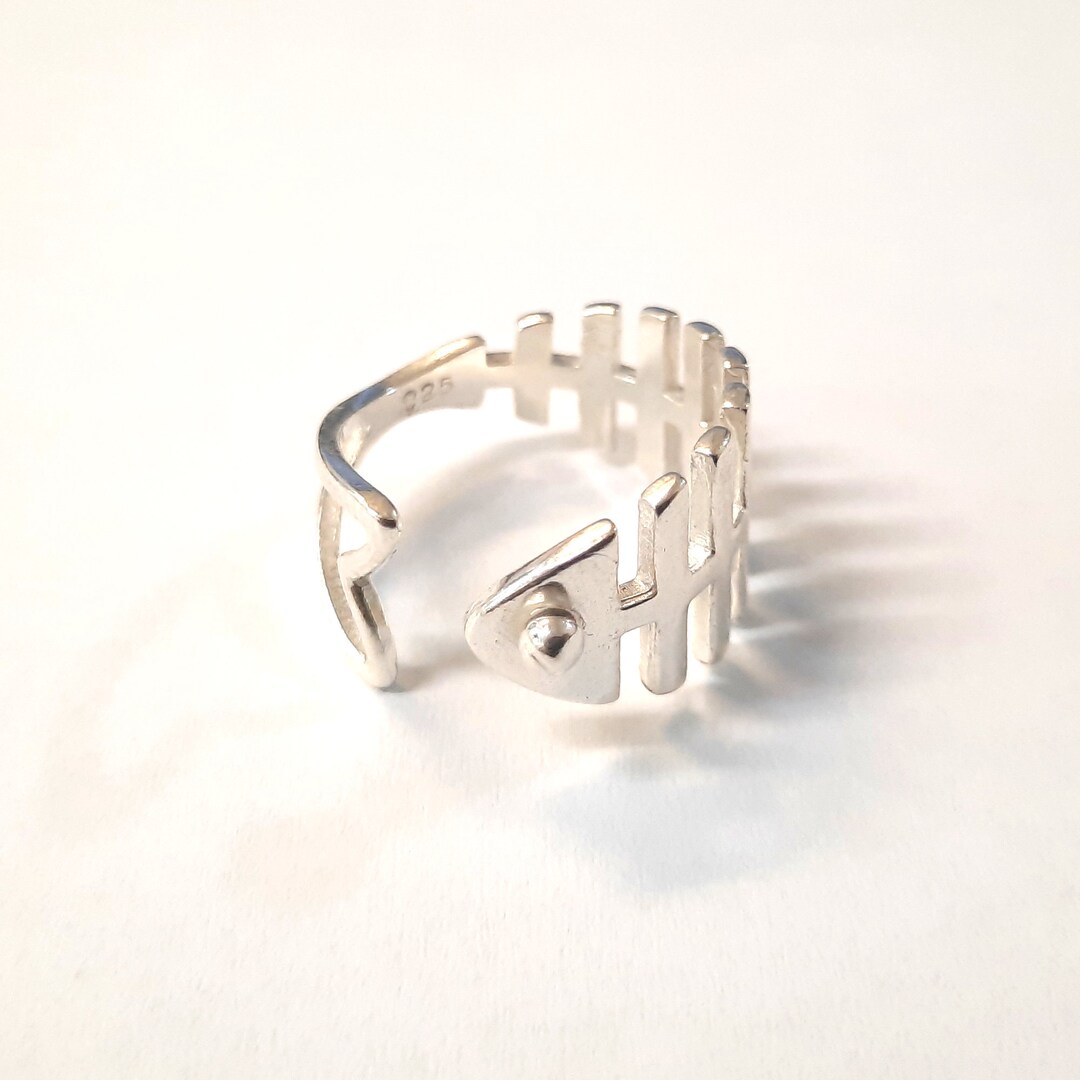 Plain Sterling Silver Ring Fish Bone Genuine Solid Hallmarked 925 - Etsy
