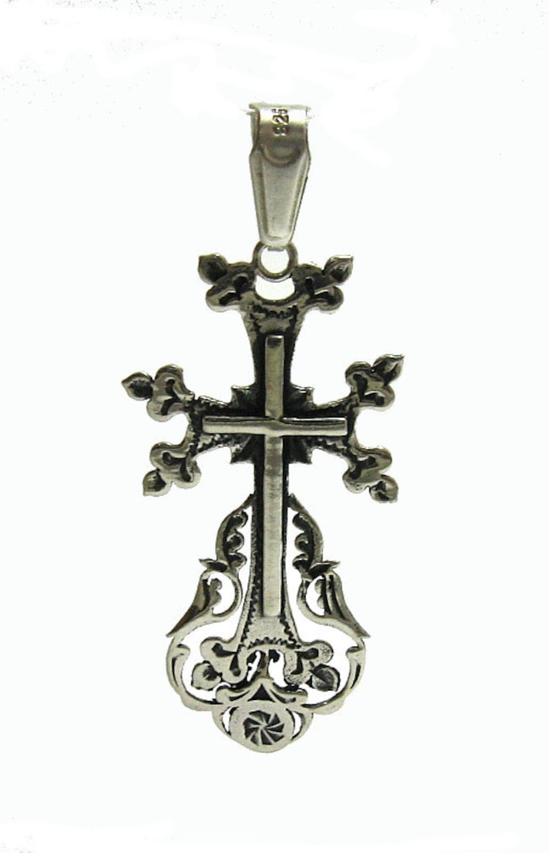 PE000875 Sterling Silver Pendant Solid 925 Cross - Etsy