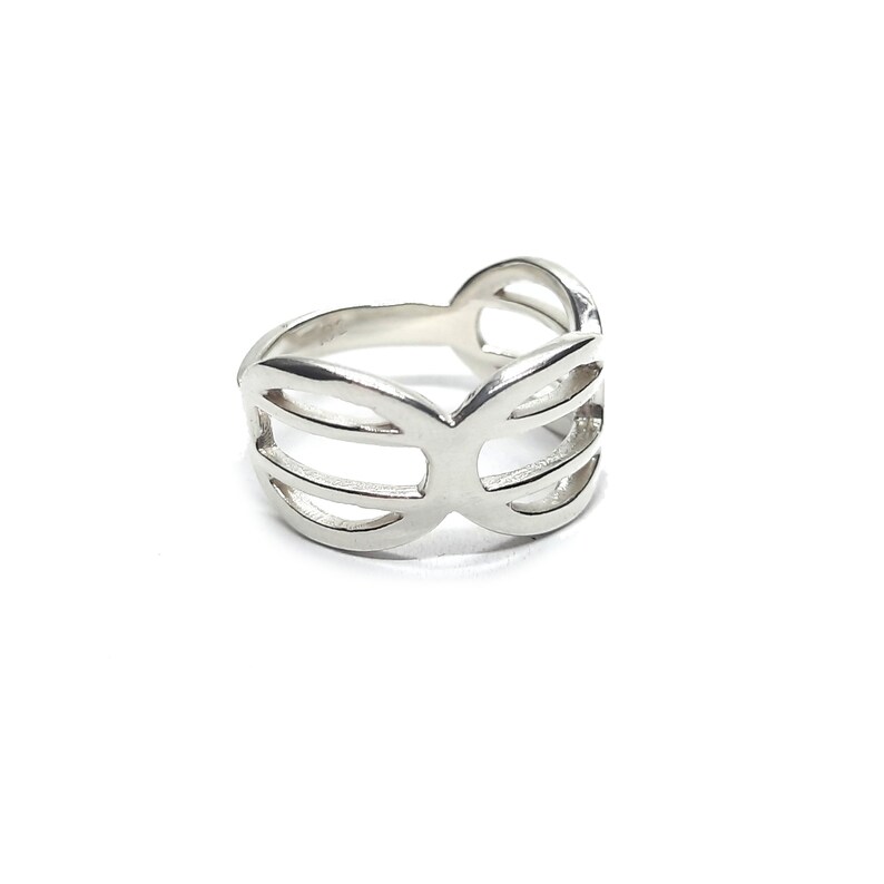 Simple Plain Sterling Silver Ring Circle Genuine Solid | Etsy