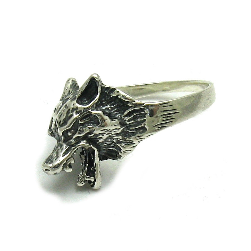 Sterling Silver Wolf Ring - Etsy