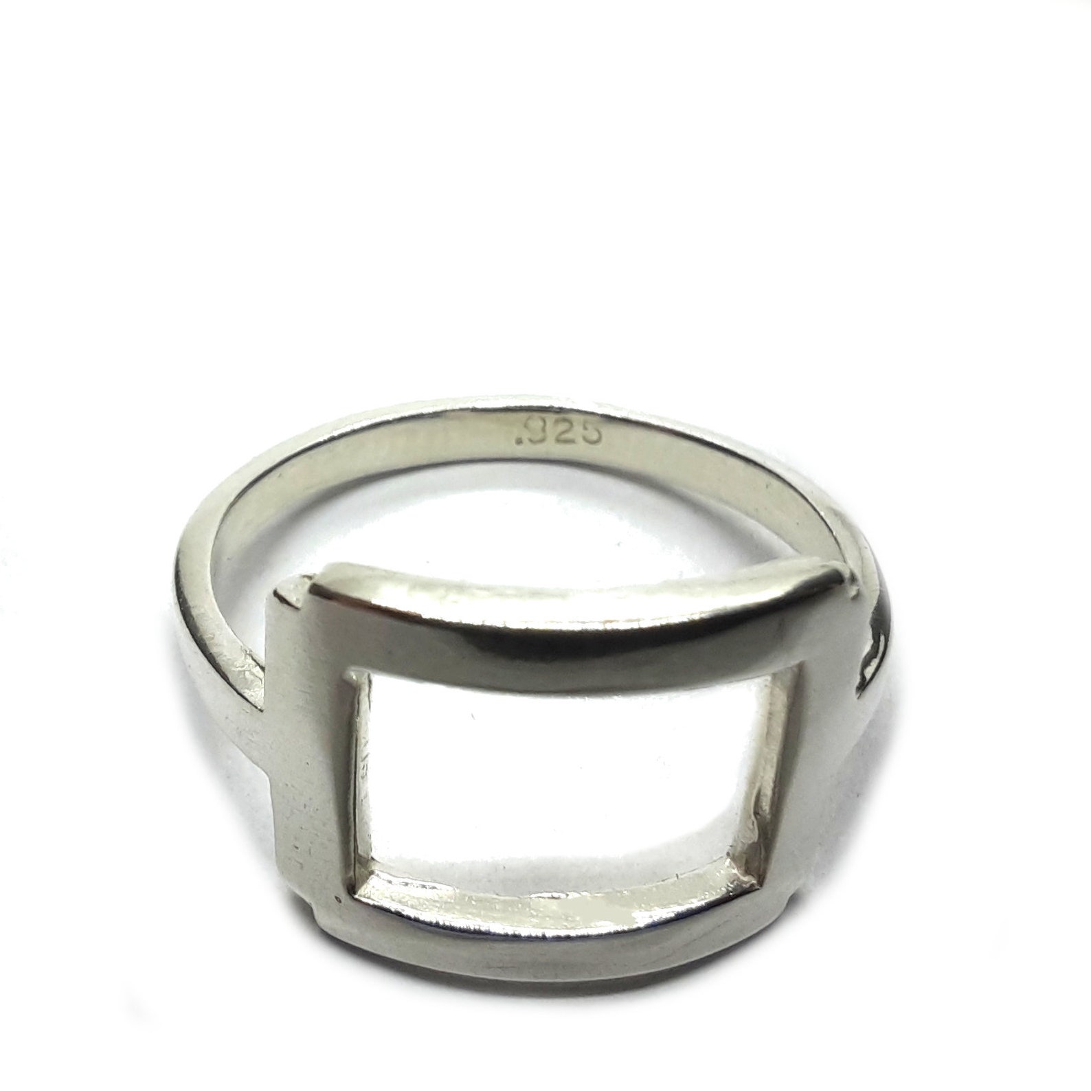 Simple Plain Sterling Silver Ring Square Genuine Solid Hallmarked 925 ...