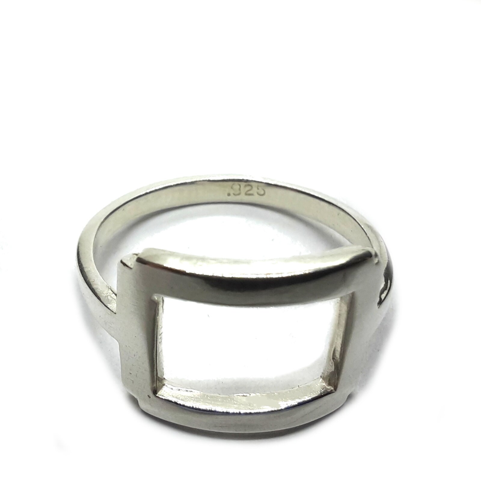 Simple Plain Sterling Silver Ring Square Genuine Solid Hallmarked 925 ...