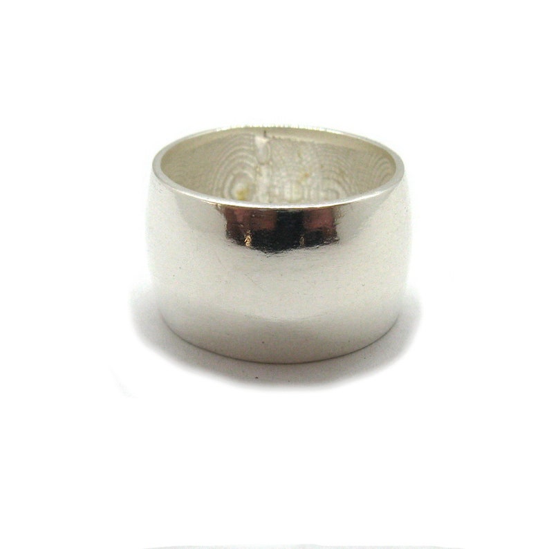 R001915 Genuine Sterling Silver Ring 12mm Wide Plain Band Hallmarked ...
