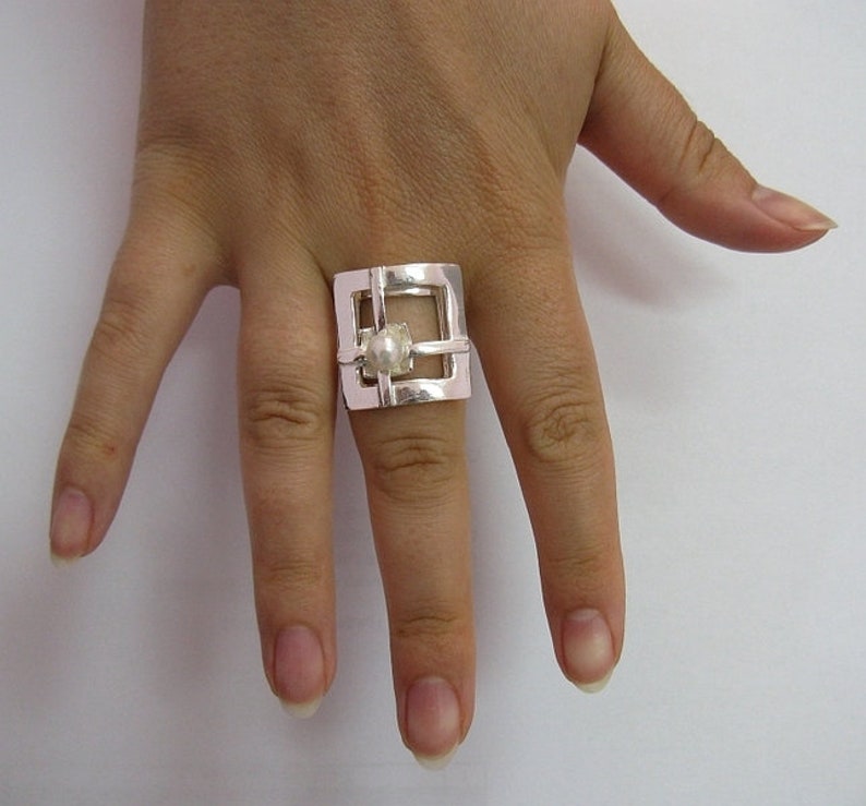 R001299 STERLING SILVER Ring Solid 925 6mm Pearl - Etsy