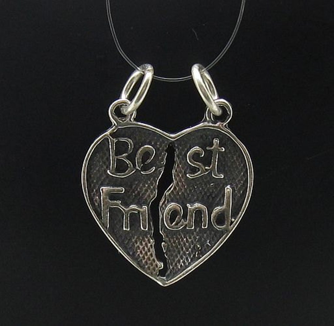 Sterling Silver Best Friend Pendant Heart - Hallmarked 925, Genuine ...