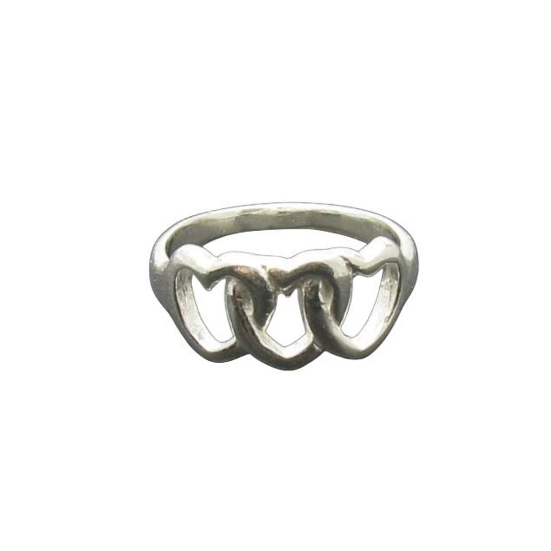 Sterling Silver Triple Heart Ring Solid Stamped 925 Nickel Free - Etsy