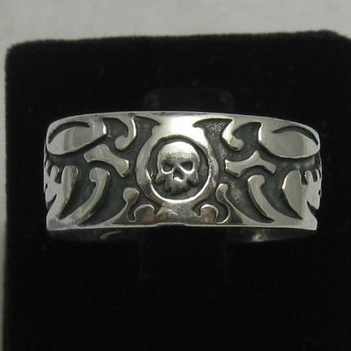 Sterling Silver Ring Skull and Flames Solid Hallmarked 925 - Etsy