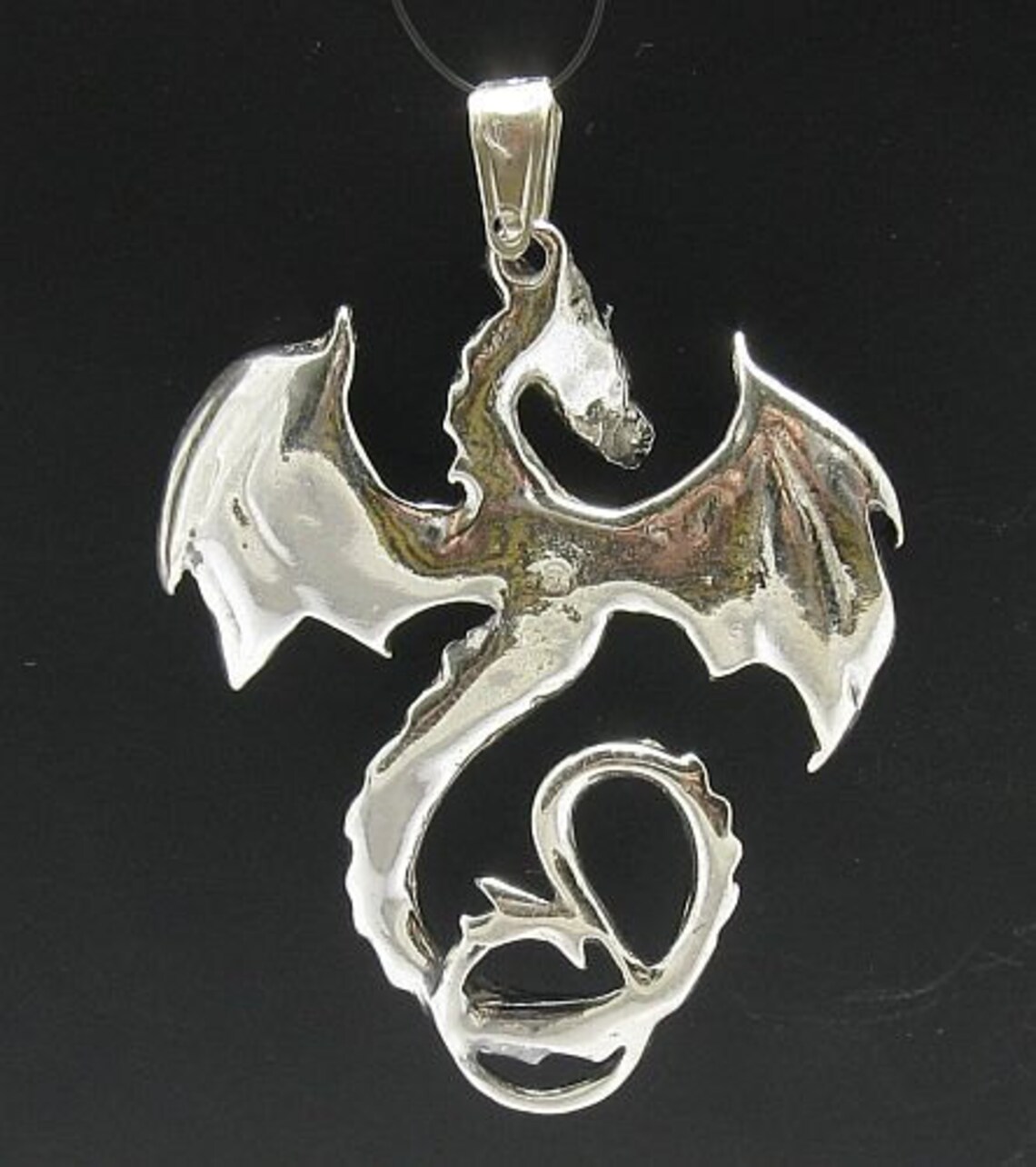 PE000132 Sterling Silver Pendant Dragon Solid 925 - Etsy