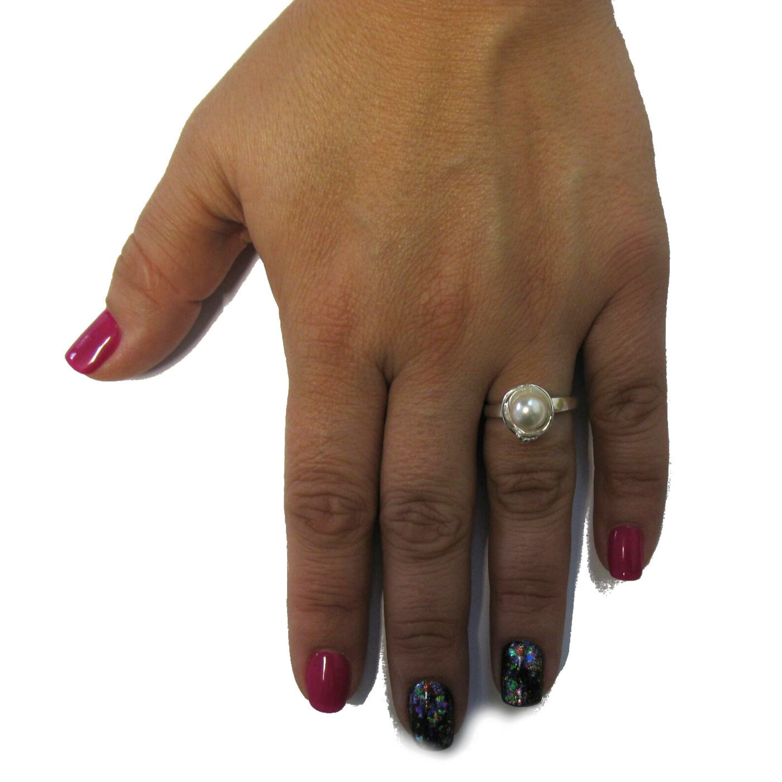 R001728 Sterling Silver Ring Solid 925 With Pearl - Etsy