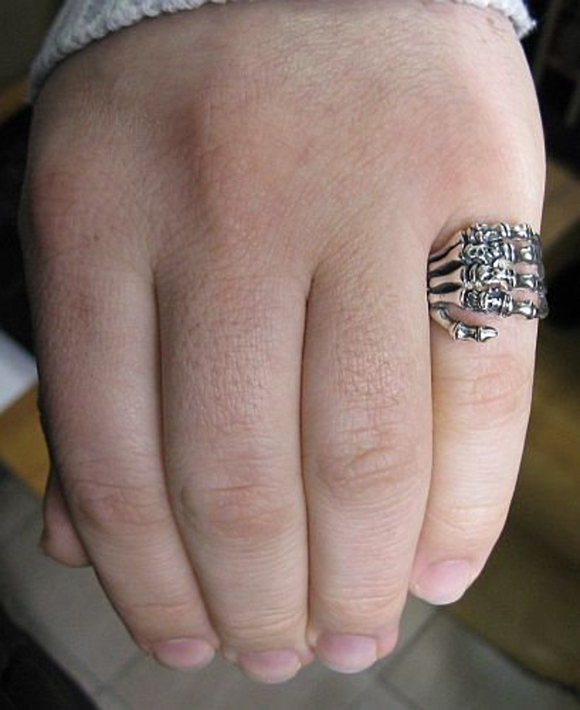 R001024 STERLING SILVER Ring Solid 925 Death Hand - Etsy