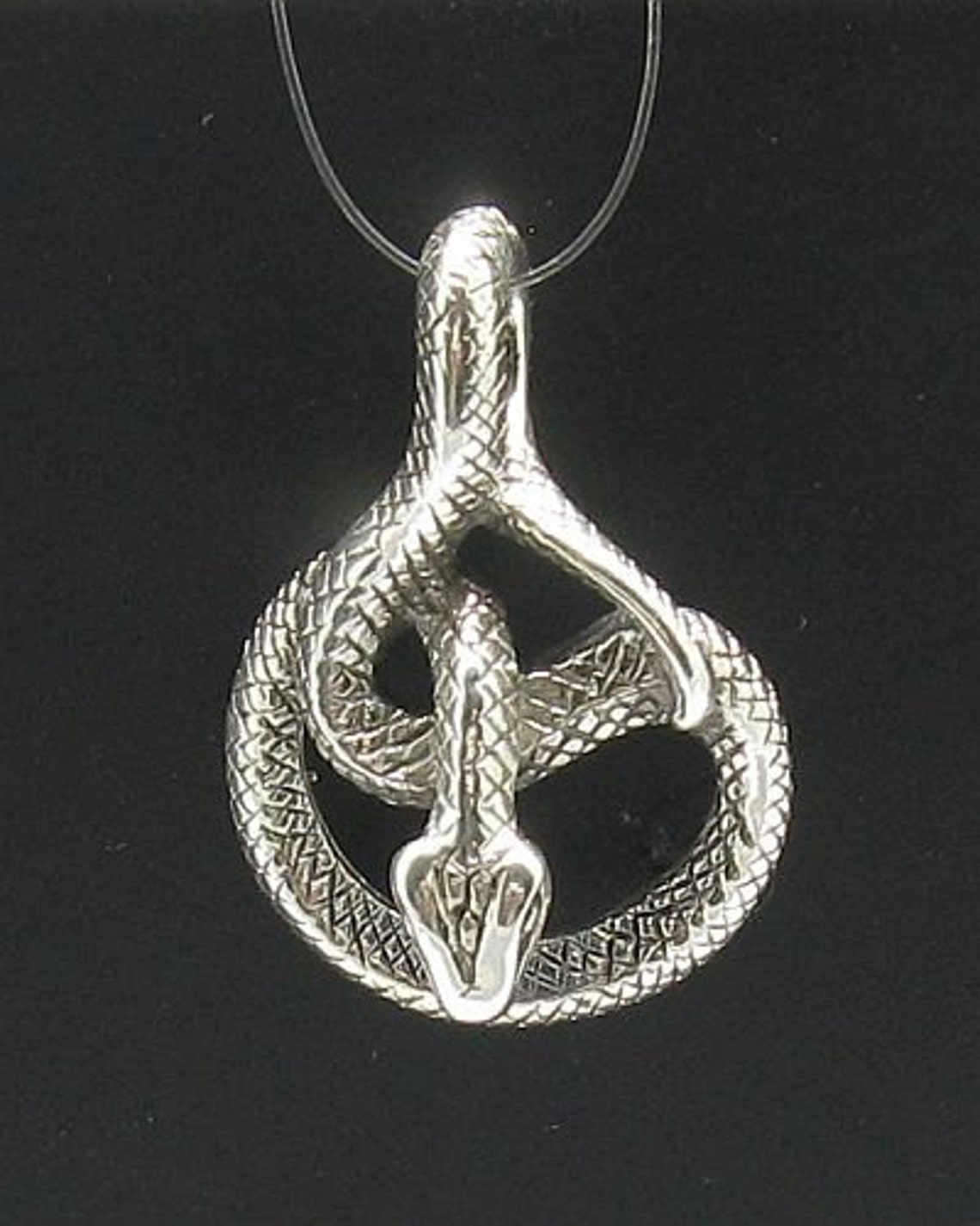 PE000381 Sterling Silver Snake Pendant Solid 925 - Etsy