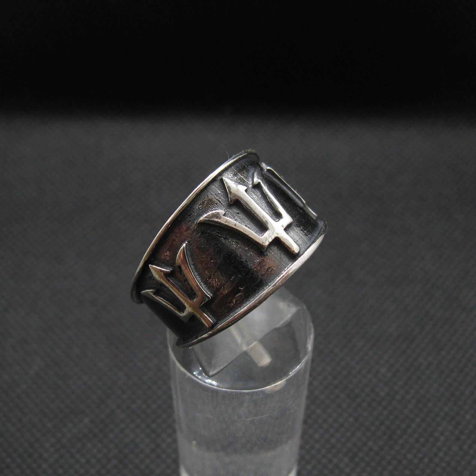 Sterling Silver Ring Poseidon Symbol Trident Genuine Solid Hallmarked ...