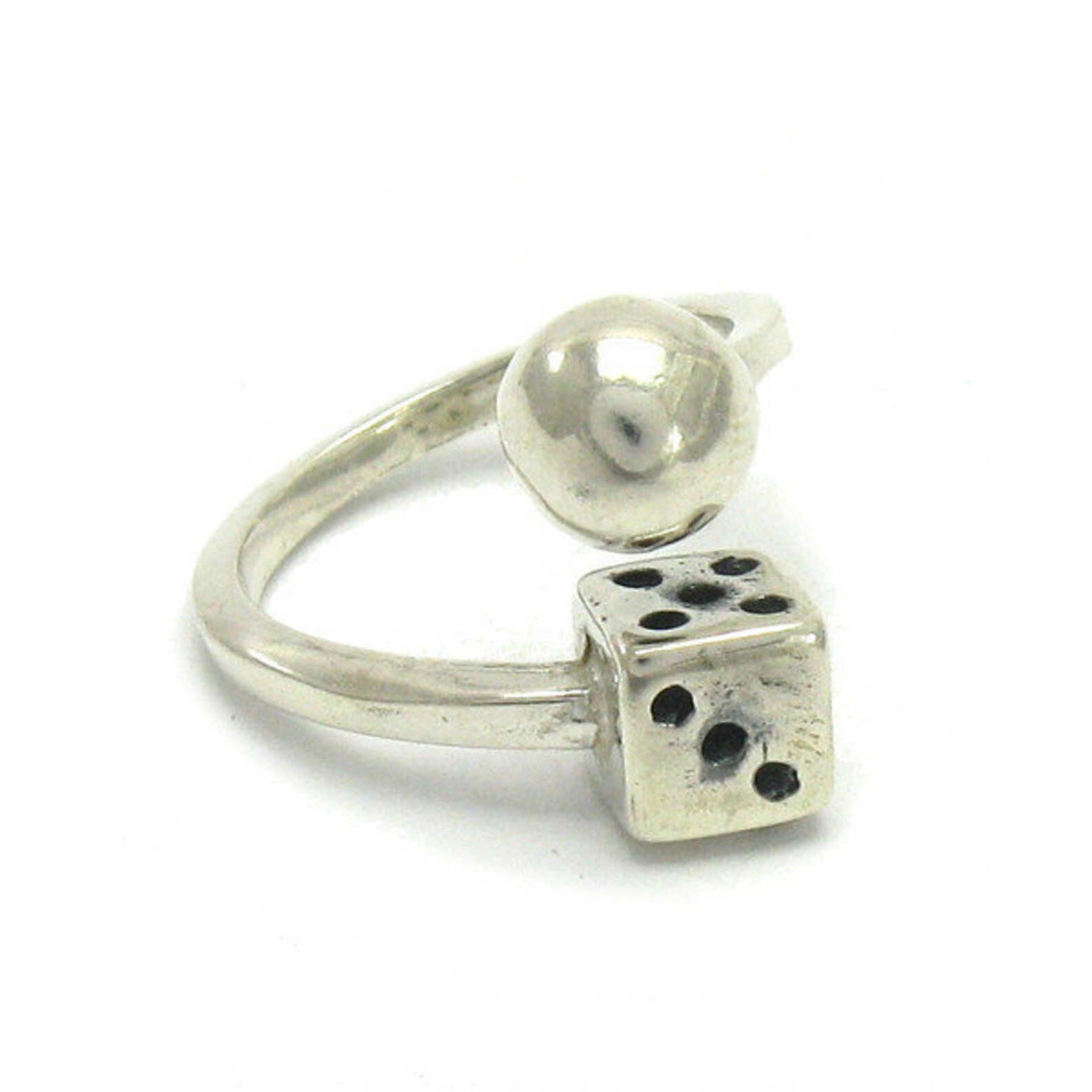 Sterling Silver Ring Dice and Ball Solid Hallmarked 925 Nickel Free - Etsy