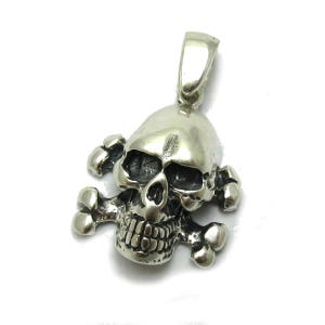 Sterling Silver Pendant Skull Solid Genuine Hallmarked 925 Nickel Free ...