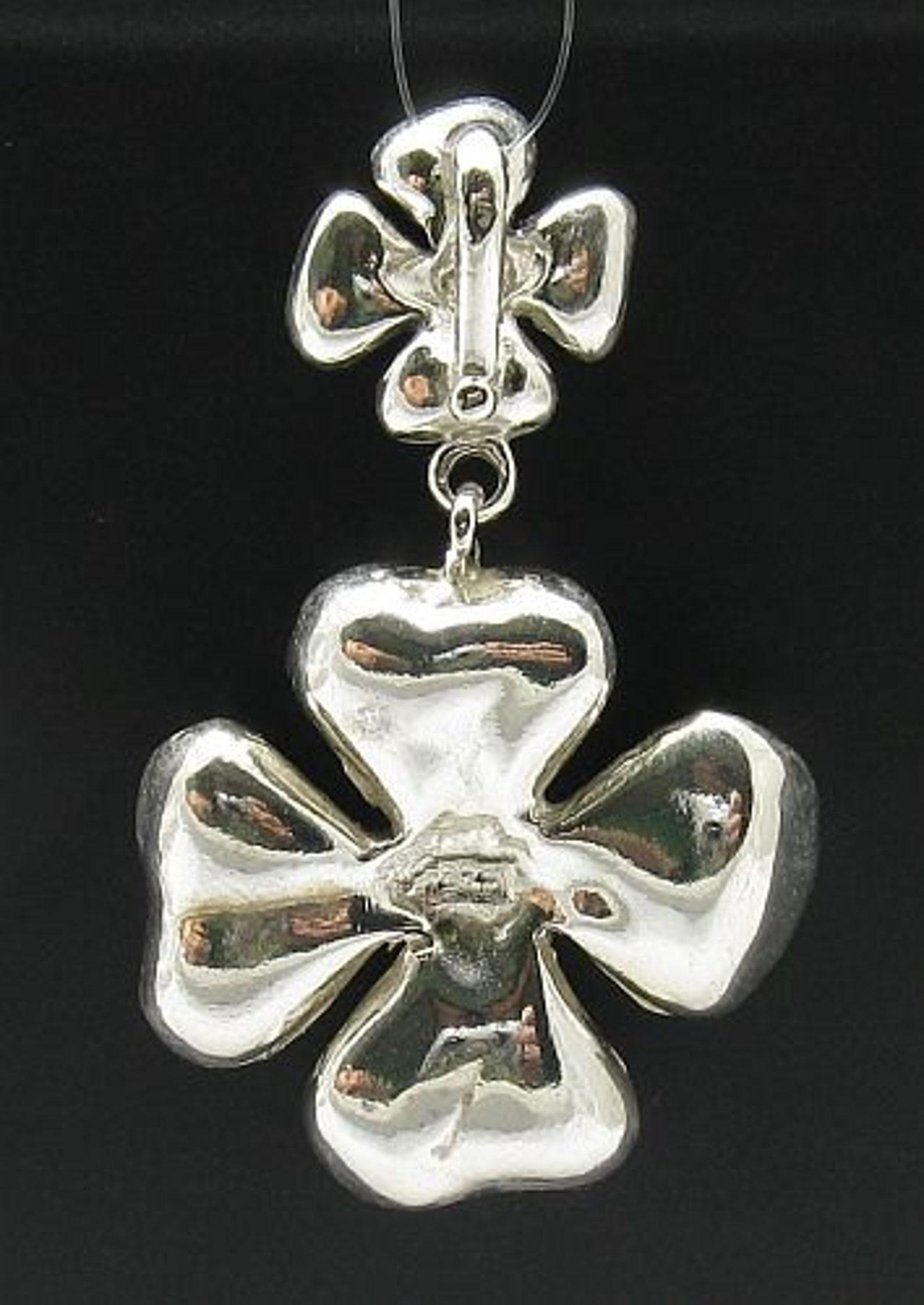 Big Sterling Silver Floral Pendant Solid Hallmarked 925 Nickel Free - Etsy