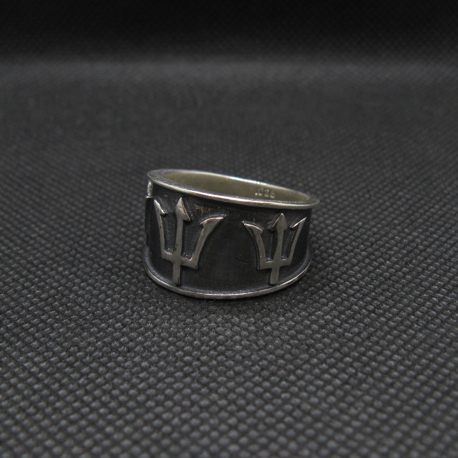 Sterling Silver Ring Poseidon Symbol Trident Genuine Solid Hallmarked ...