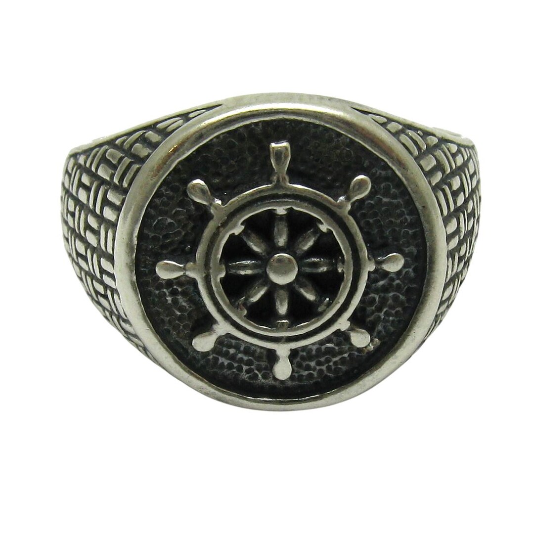 Sterling Silver Nautical Ring Ship Wheel Stamped 925 Nickel Free - Etsy