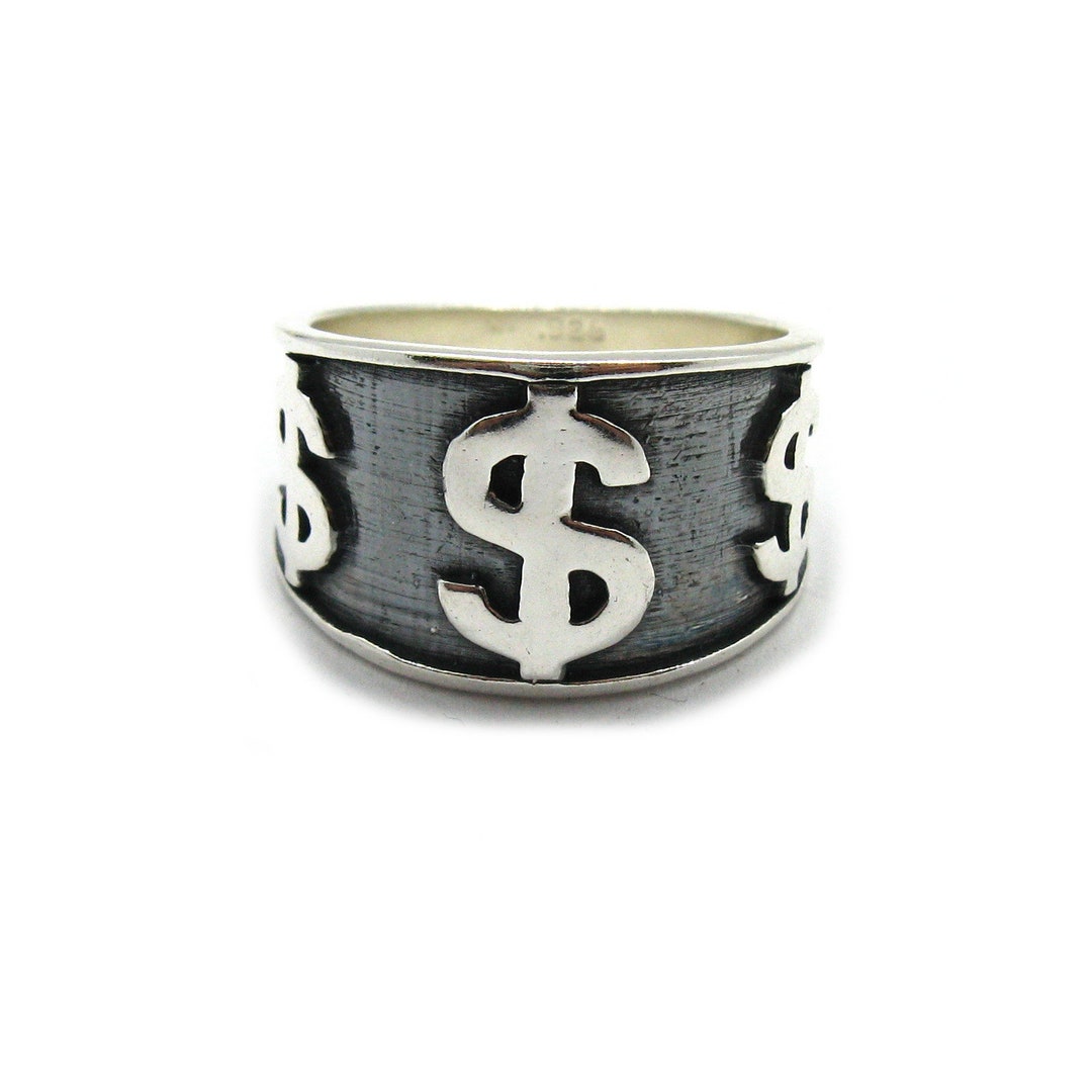 Sterling Silver Dollar Sign Ring Genuine Hallmarked Solid 925 R001973 ...