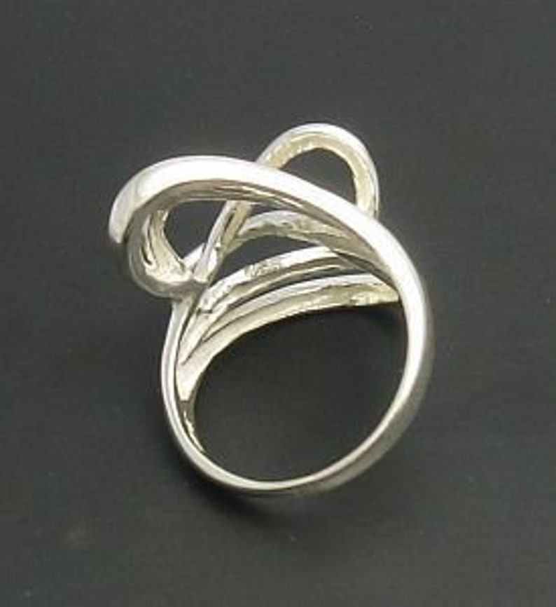 R000220 STERLING SILVER Ring Solid 925double Heart | Etsy