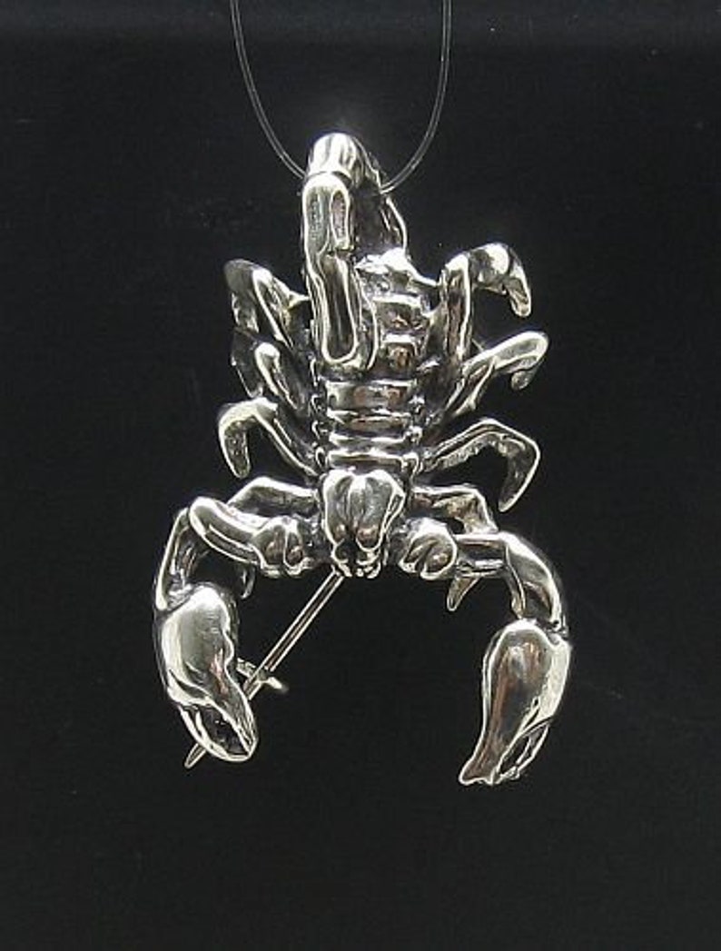 A000010 STERLING SILVER Brooch Solid 925 Scorpio - Etsy
