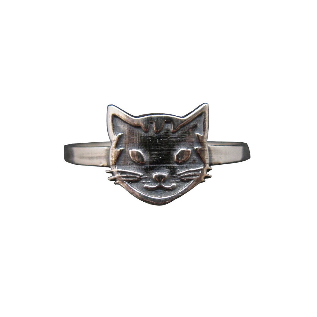 Sterling Silver Ring Cat Solid Hallmarked 925 Nickel Free - Etsy