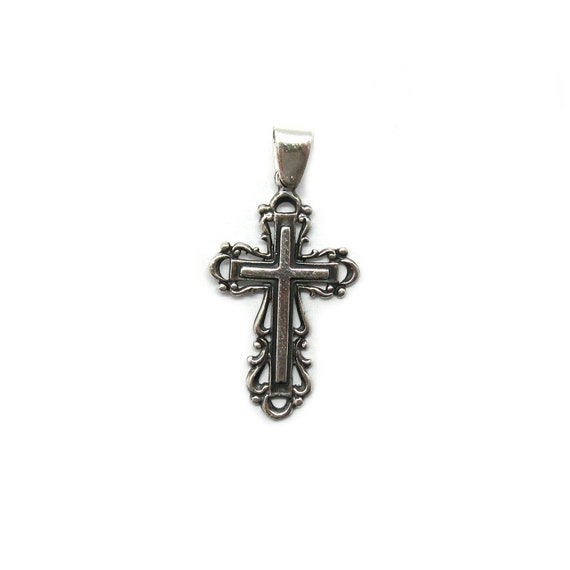 PE001361 Sterling silver religious pendant cross solid 925 | Etsy