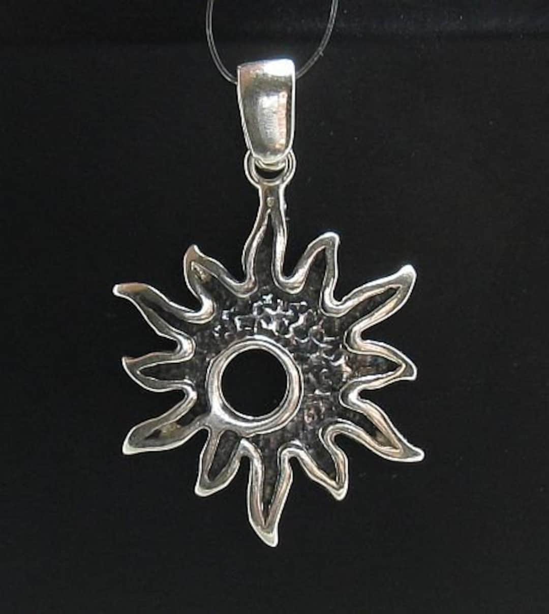PE000709 Sterling Silver Pendant Solid 925 Sun Handmade - Etsy